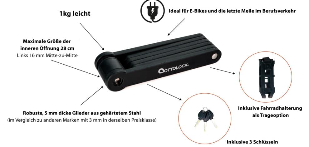 The new OTTOLOCK folding lock delivers robust security